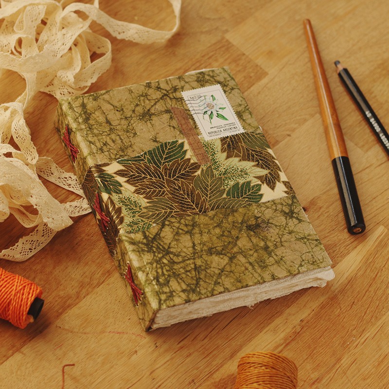 Carnet aquarelle artisanal A6 avec papier 100% coton Khadi